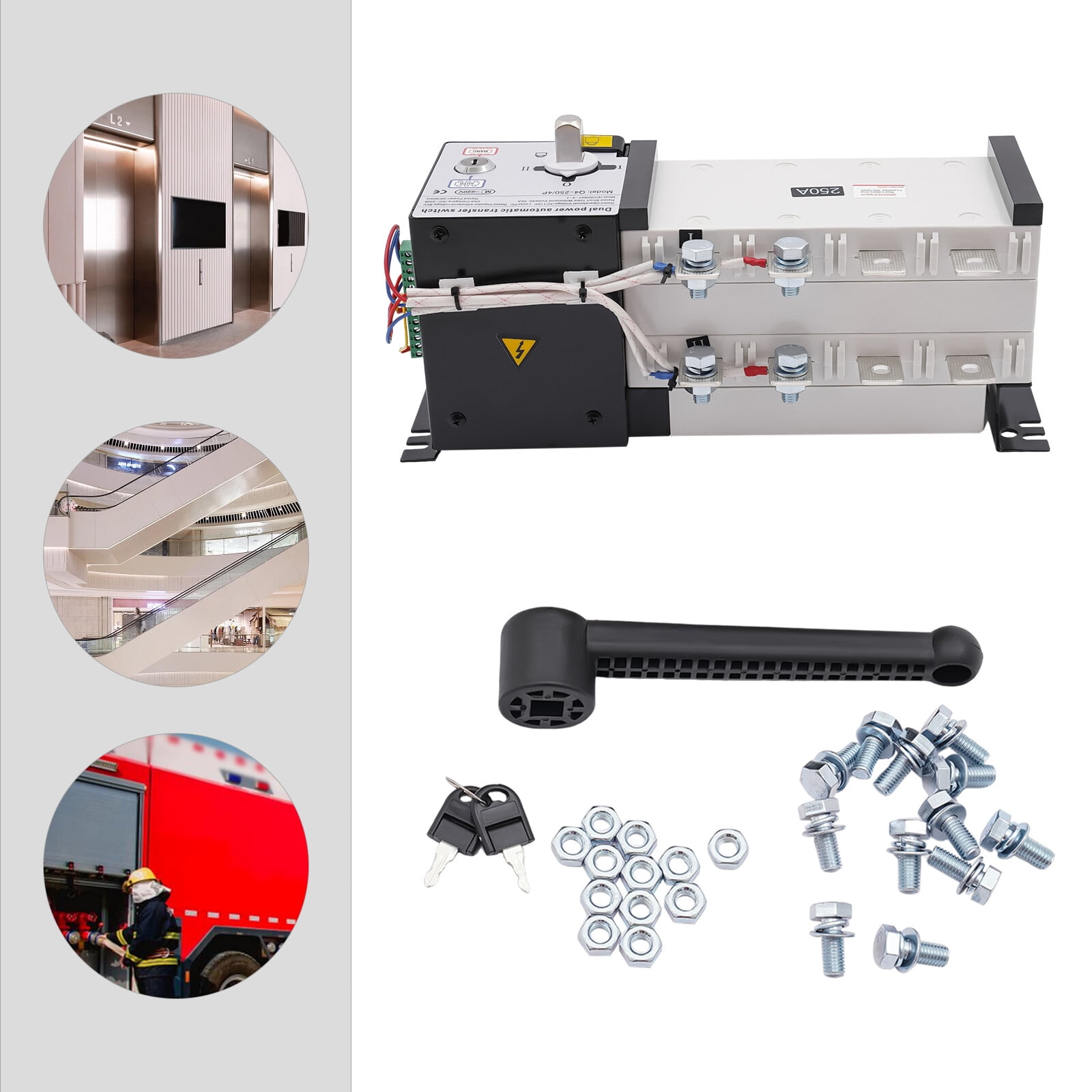 Industrial Automatic Transfer Switch 250A 4 Poles 110V Grid to AC ...