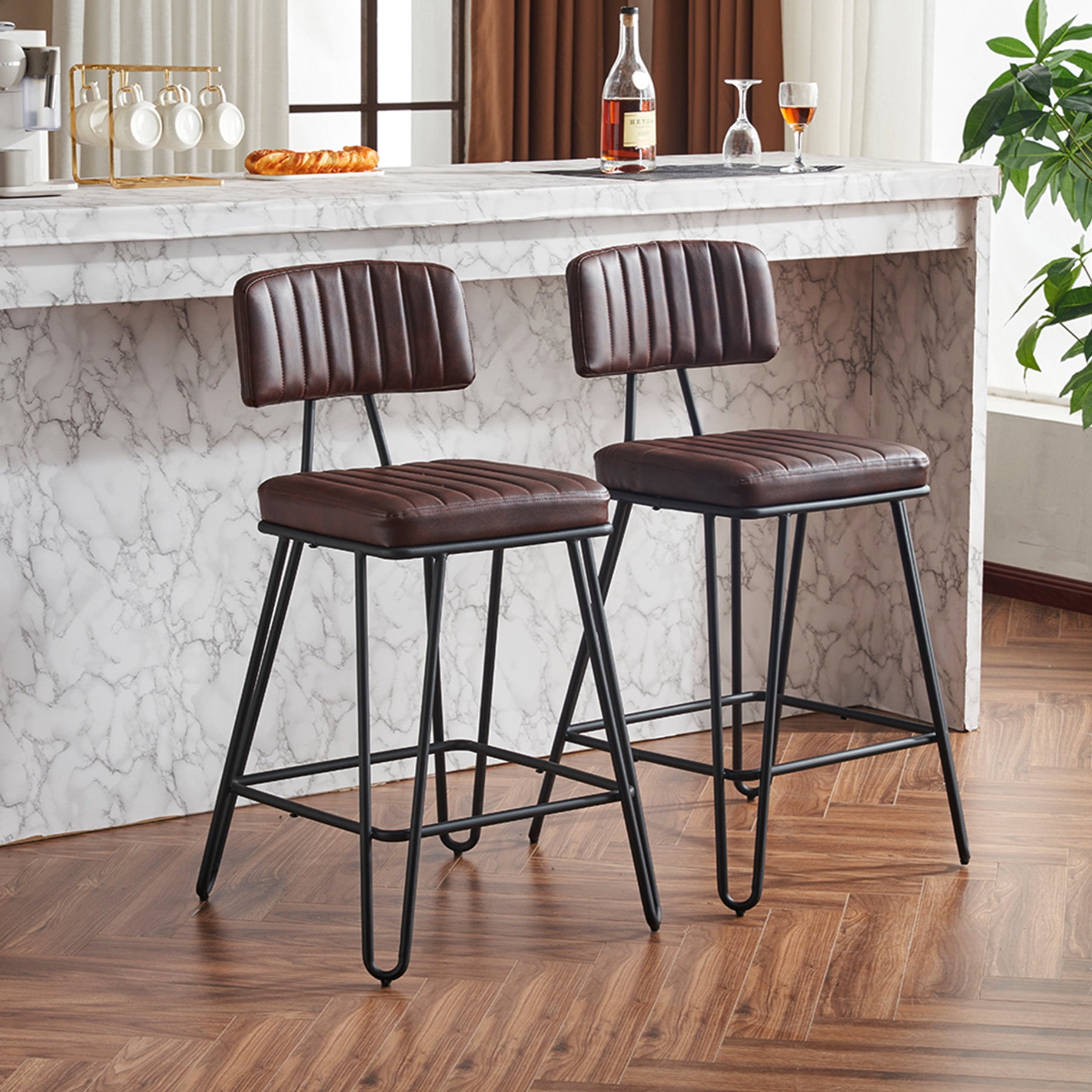 Industrial Bar Chairs Set | Supportive Seating for Kitchen Dining ...