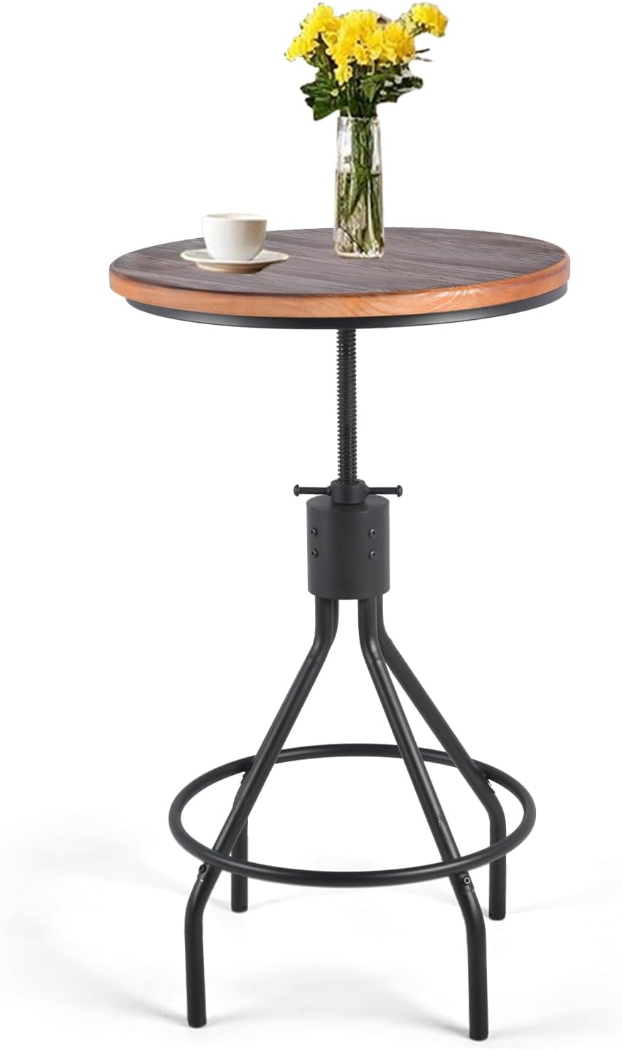 Industrial Bar Table, Counter Height 30-36inch Height Adjustable ...