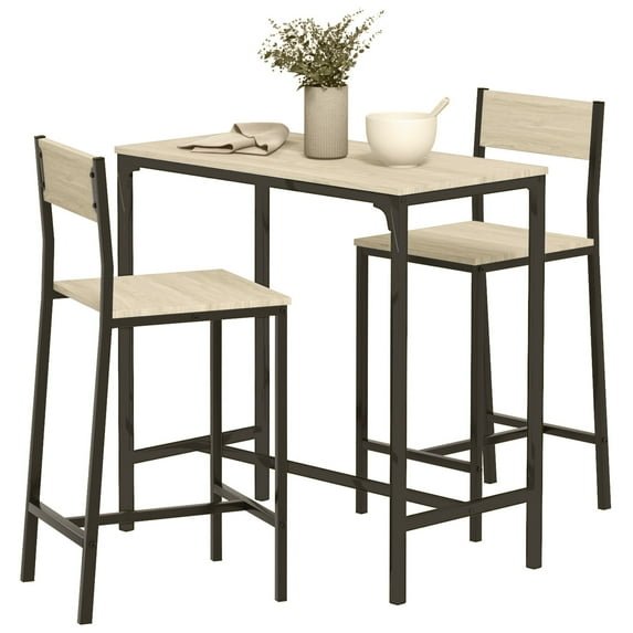 2-Person Bar Dining Set | Comfortable Seating with Footrest | Fits ...