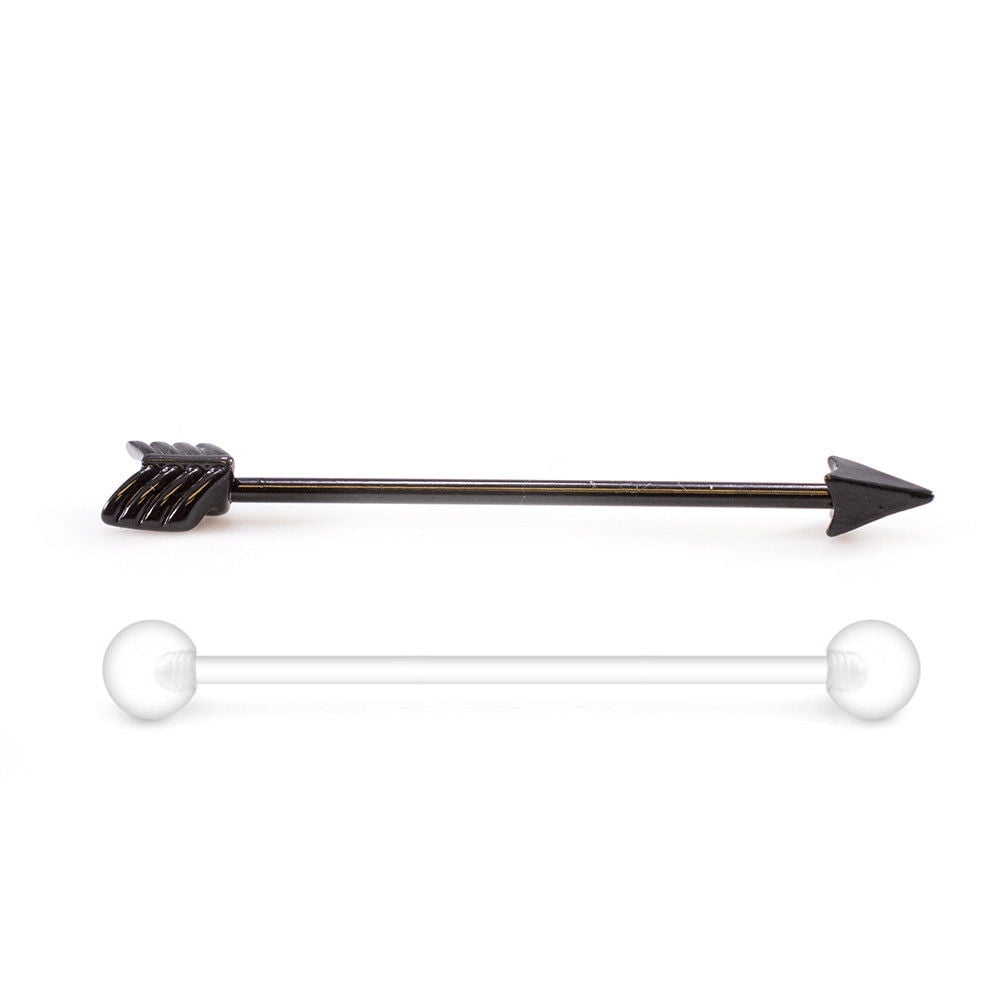 Industrial Barbell Arrow Design and Industrial Retainer 14G 38mm ...