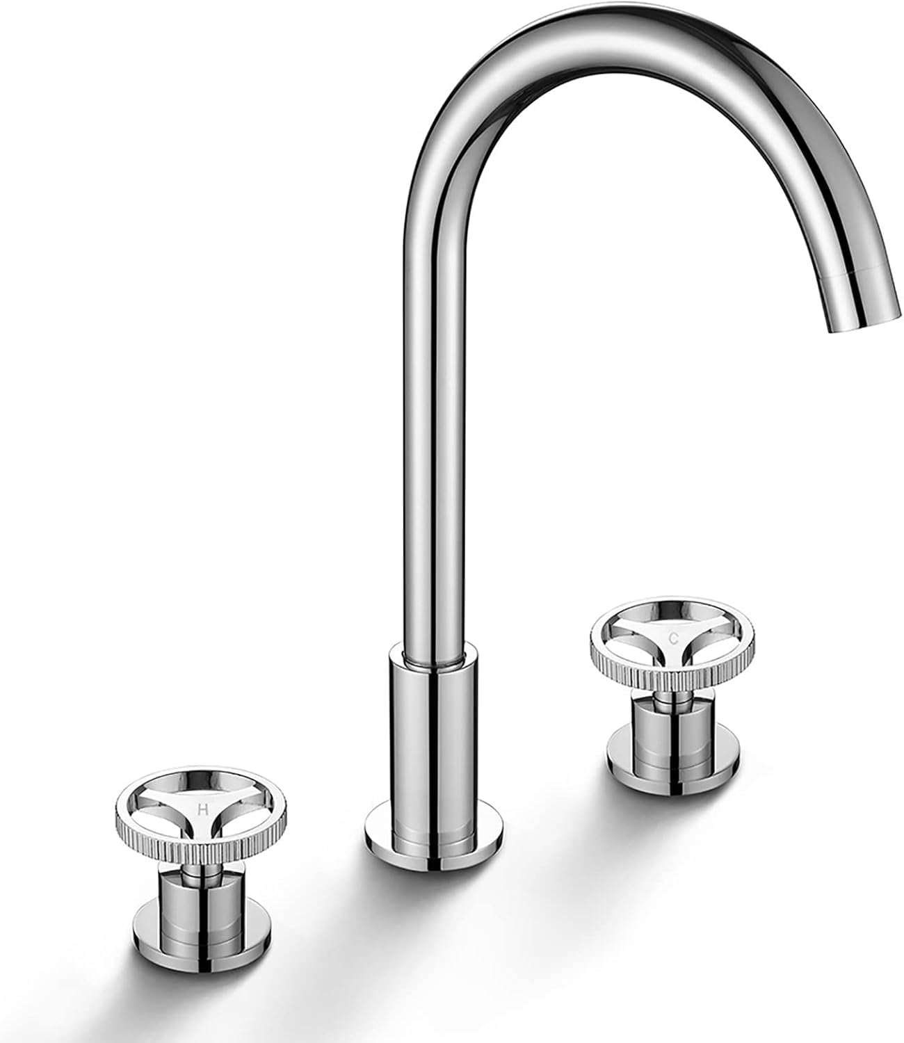 Industrial Bathroom Sink Faucet 360° Swivel Bathroom Faucet 2 Handle 3 ...