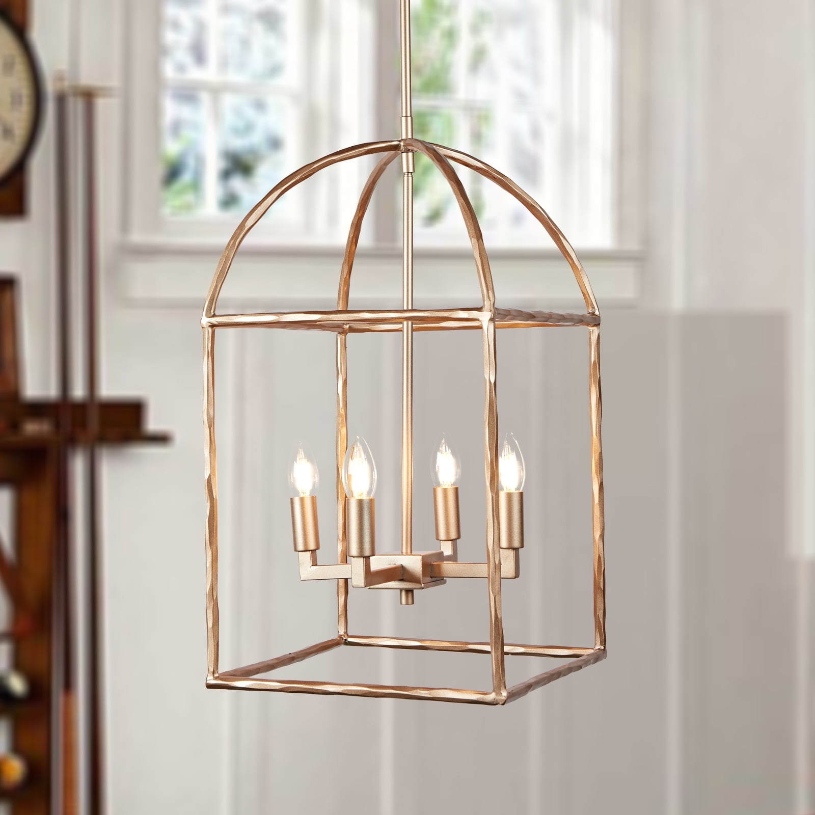 Industrial Birdcage Aged Brass Forged Iron Hammered Ceiling Lamp ...
