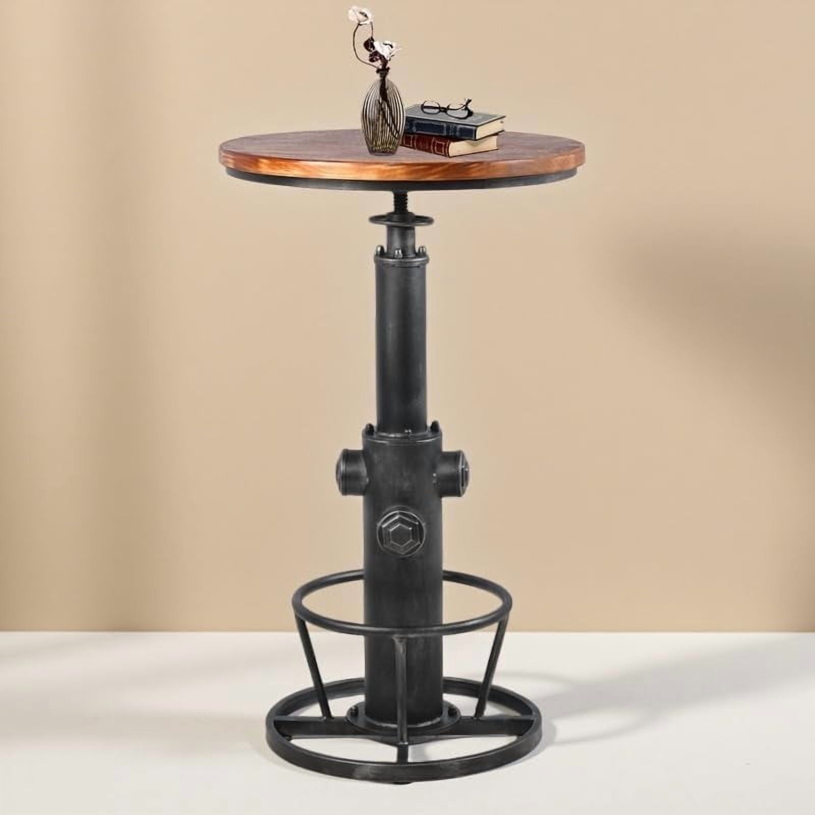 Industrial Bistro Bar Table 38.6-44.4inch Height Adjustable Farmhouse ...