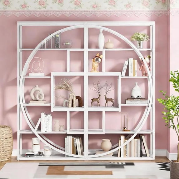 Industrial Bookshelf Bookcase with 8 Open Storage Shelf - Walmart.com