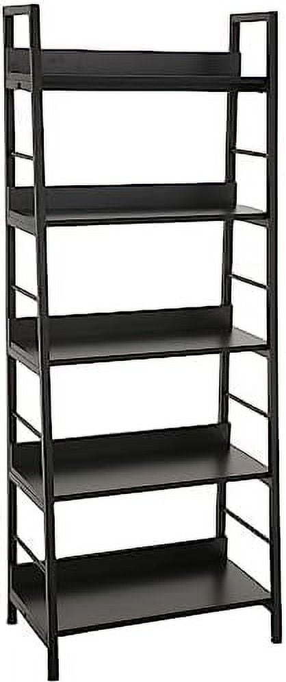 Industrial Bookshelf Ladder 5 Tier Narrow Floor Freestanding Rack ...