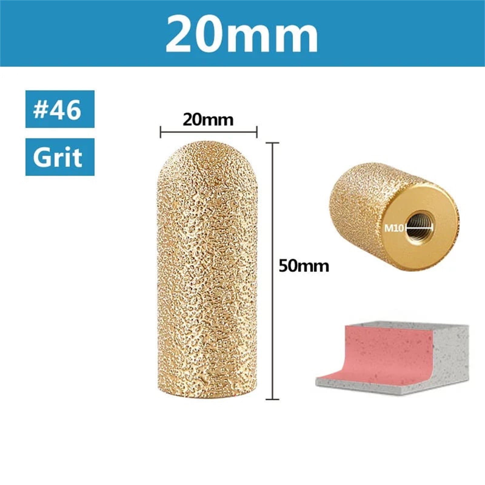 Industrial Brazed Finger Grinding Wheel, 50X20Mm Milling Cutter for ...