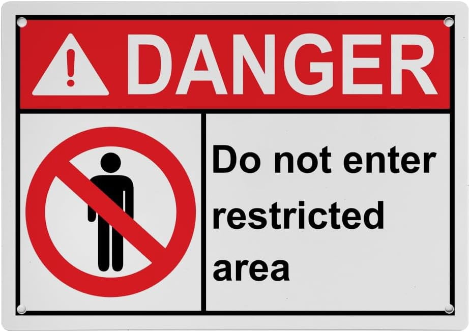 Industrial Caution Sign No Admittance Sign (Do not enter Restricted ...