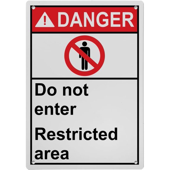 Industrial Caution Sign No Admittance Sign (Do not enter Restricted ...