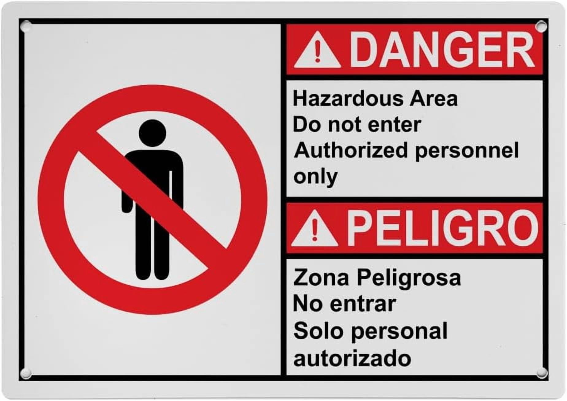 Industrial Caution Sign No Admittance Sign (Hazardous Area Do not enter ...