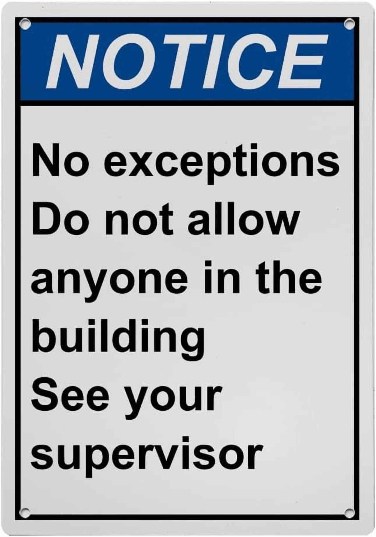 Industrial Caution Sign No Admittance Sign (No exceptions Do not allow ...