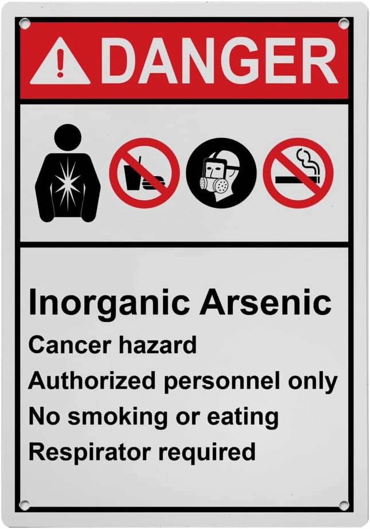 Industrial Caution Sign Cancer Agent Sign (Inorganic Arsenic Cancer hazard Authorized personnel ...