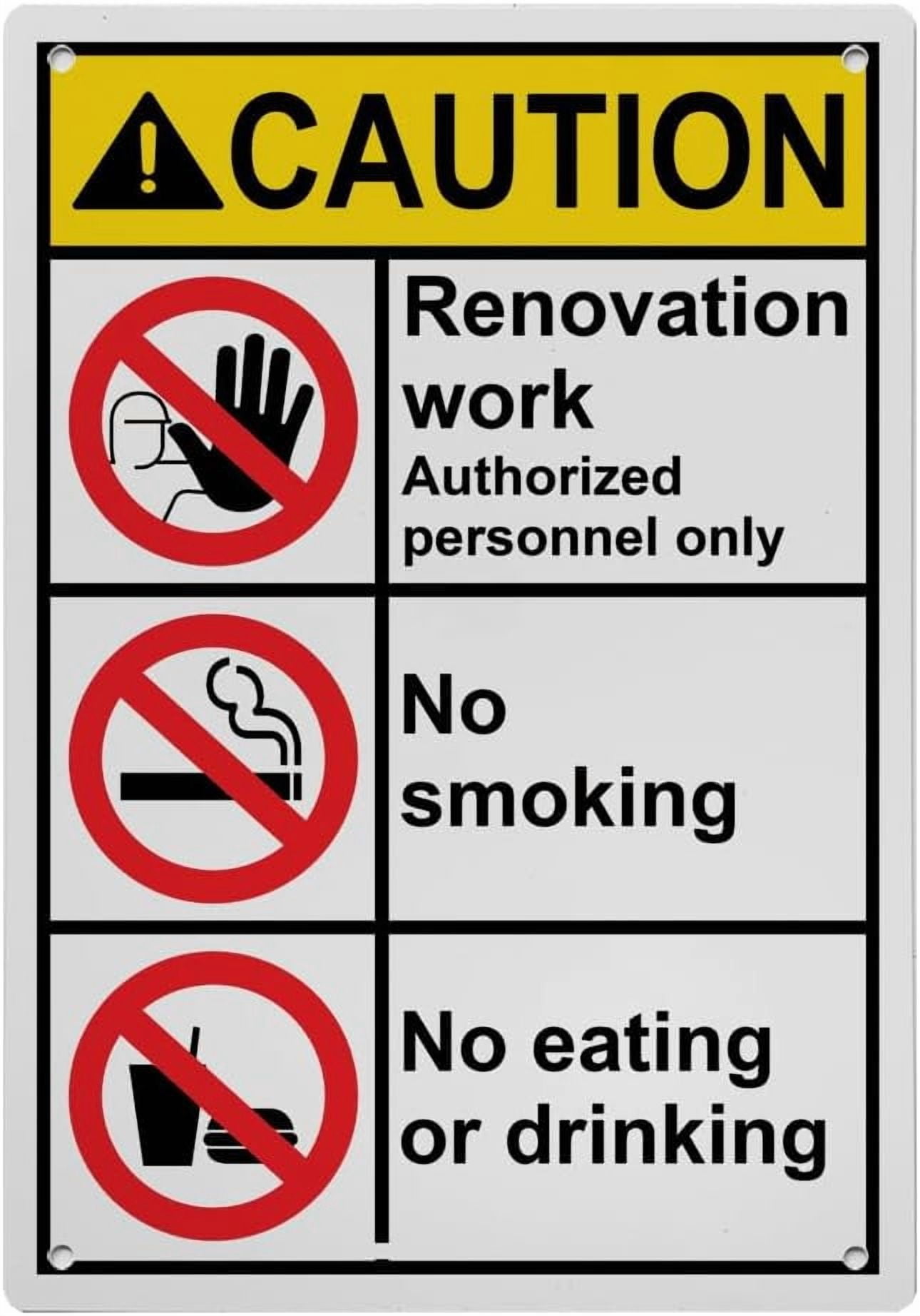 Industrial Caution Sign Construction Sign (Renovation work Authorized ...