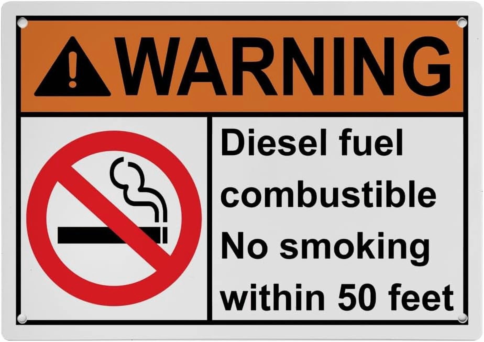 Industrial Caution Sign Fuel Sign (Dieselsl fuel combustible No smoking ...