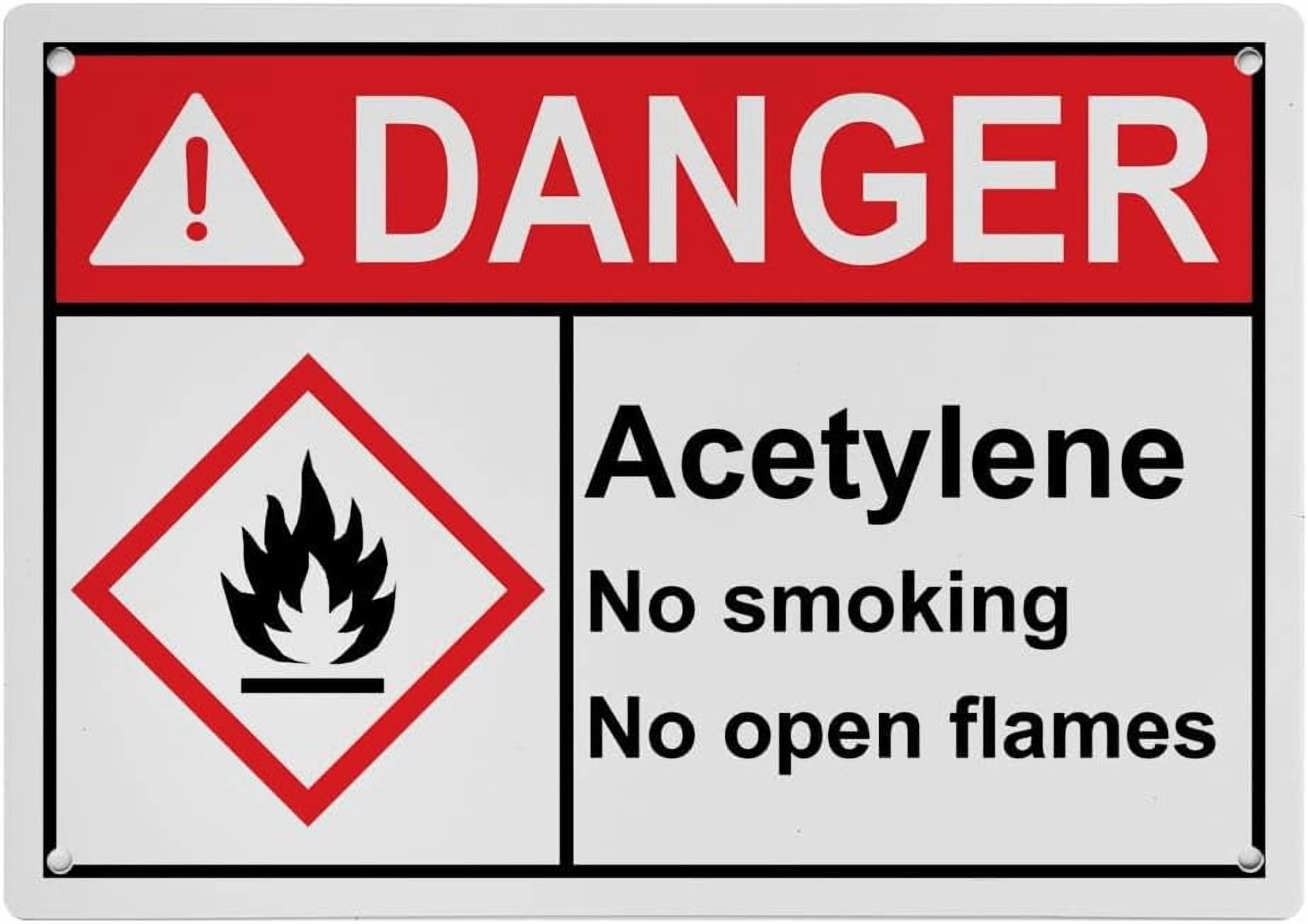 Industrial Caution Sign GHS Chemical Sign (Acetylene No smoking No open ...