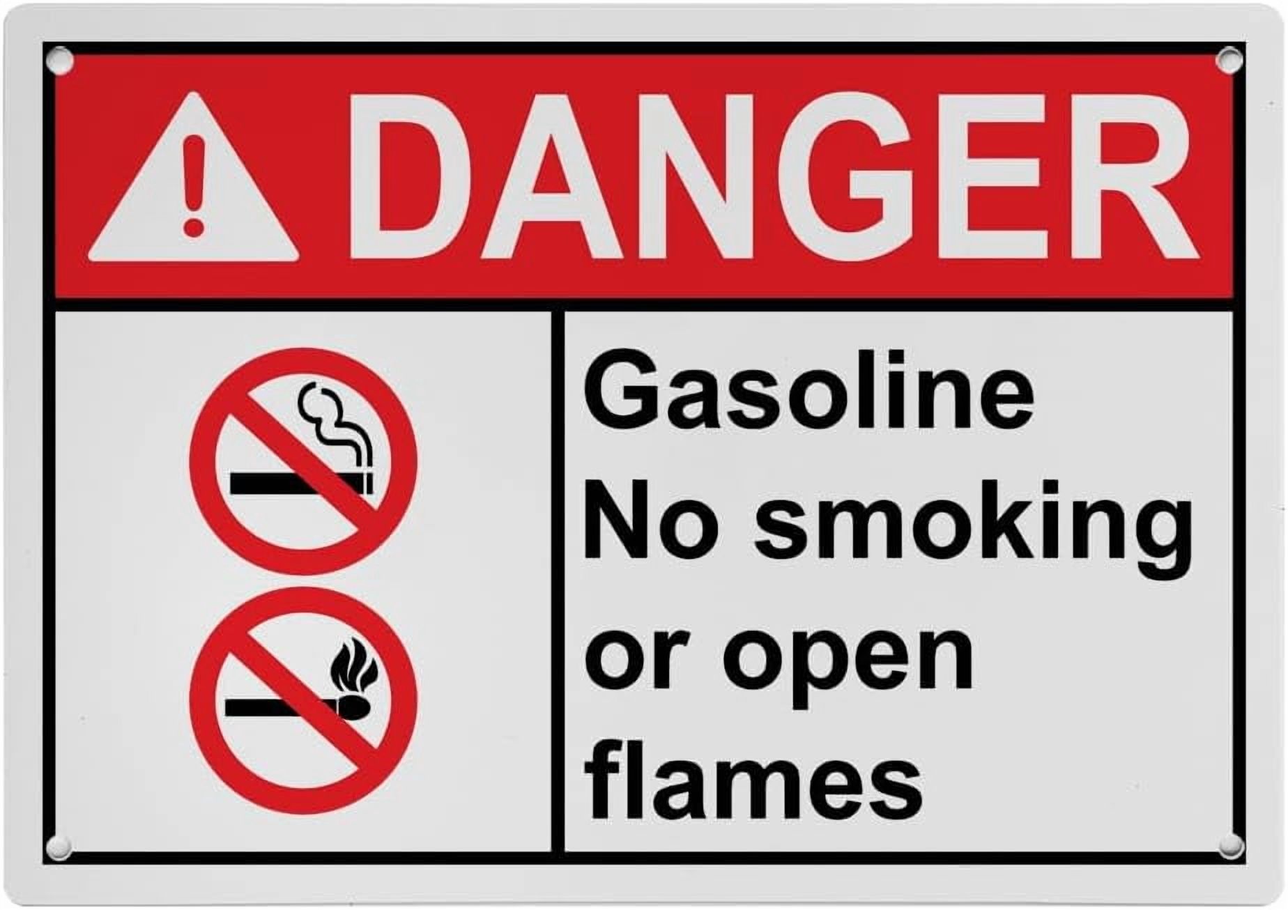 Industrial Caution Sign Gasoline Sign (Gasoline No smoking or open ...