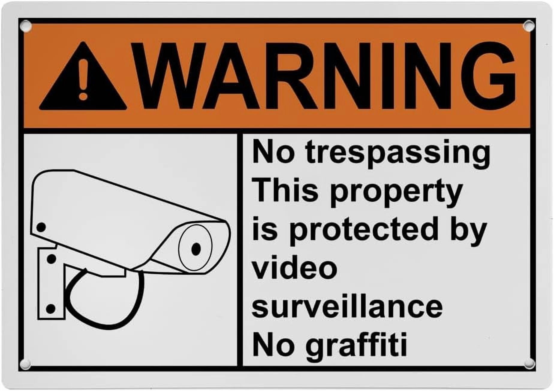 Industrial Caution Sign Guarded Area Sign (No trespassing This property ...