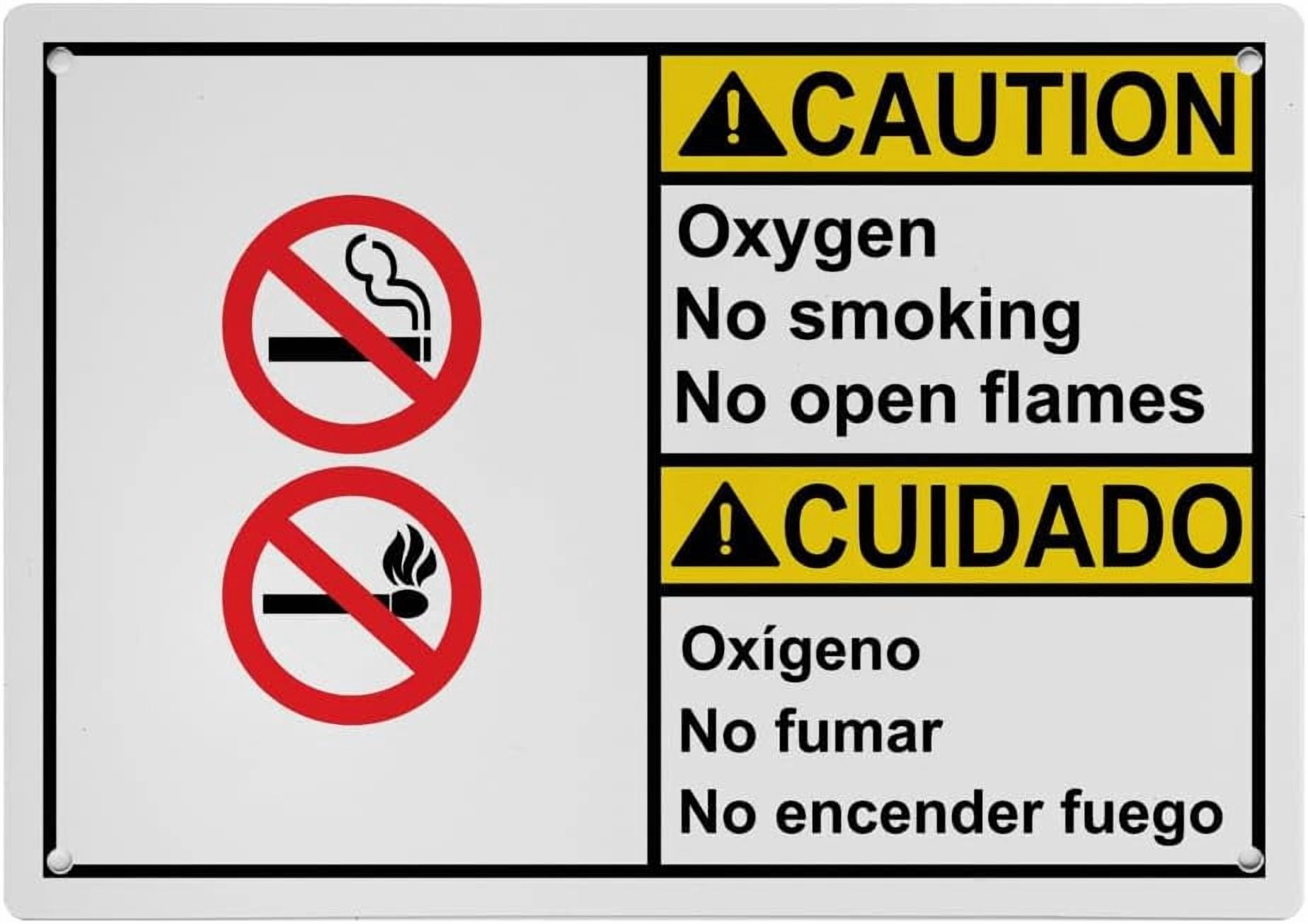 Industrial Caution Sign Hazardous Gas Gas Lines Sign (Oxygen No smoking ...
