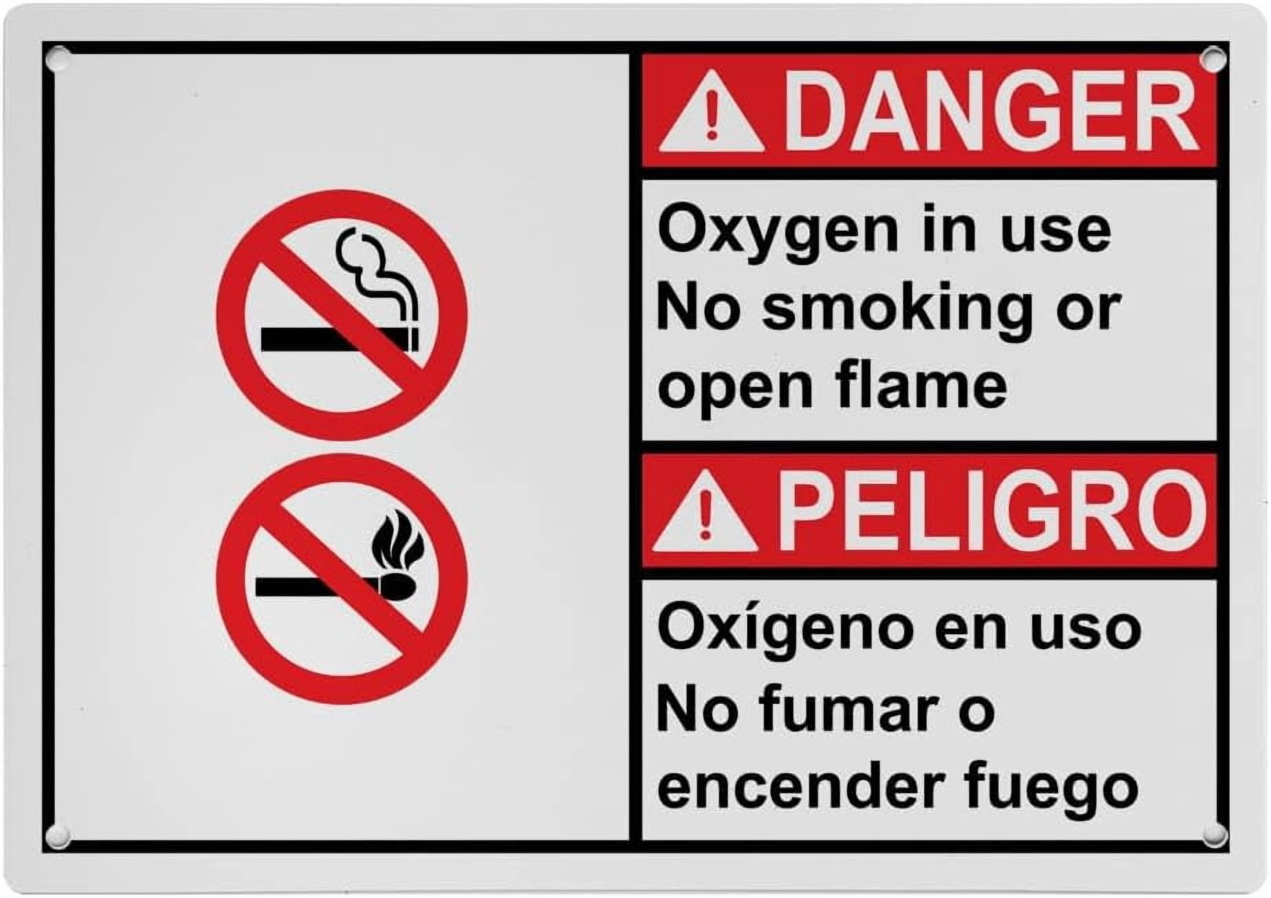 Industrial Caution Sign Hazardous Gas Gas Lines Sign (Oxygen in use No ...