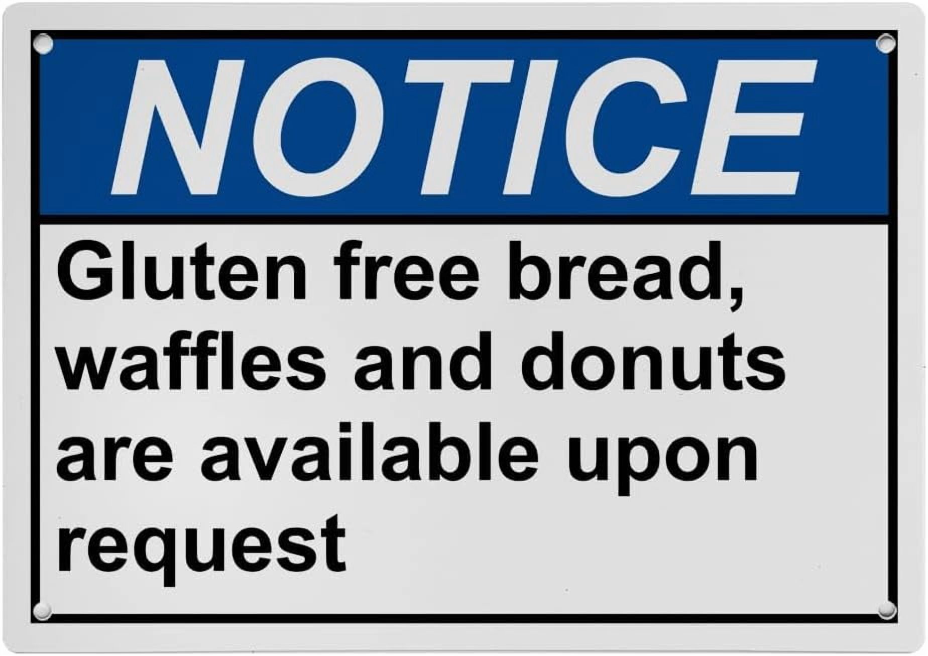 Industrial Caution Sign Information Sign (Gluten free bread, waffles ...
