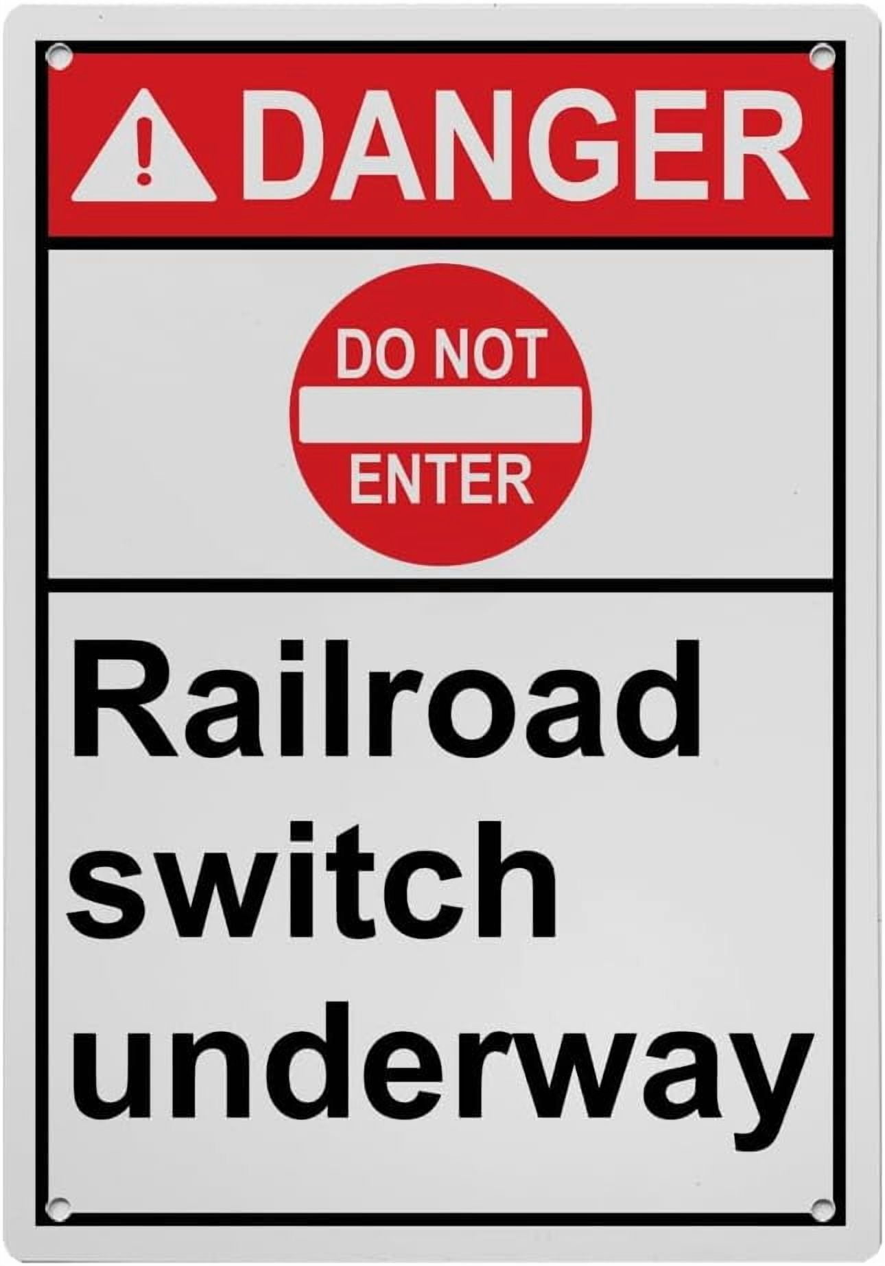 Industrial Caution Sign Information Sign (Railroad switch underway) 8 ...