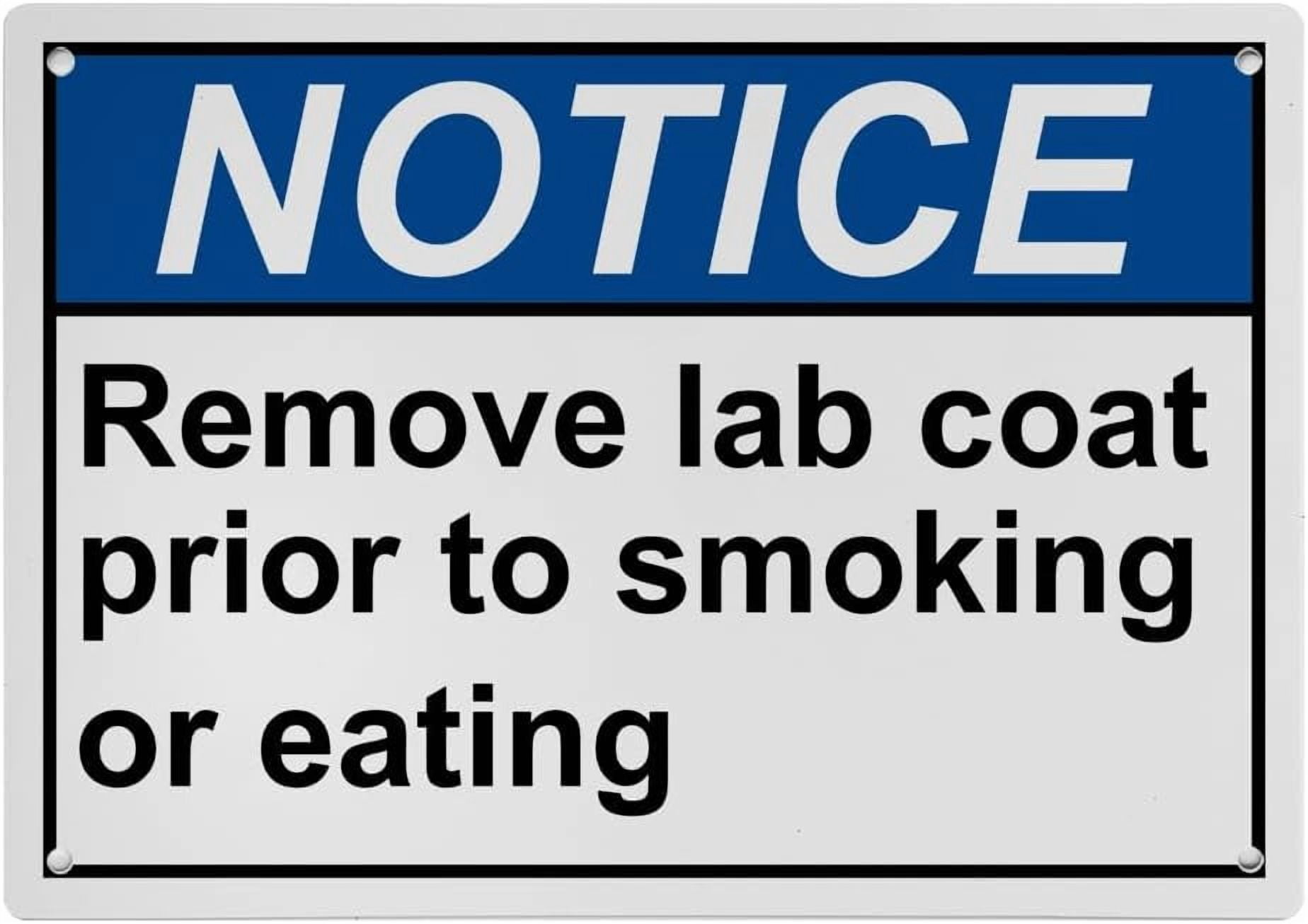 Industrial Caution Sign Information Sign (Remove lab coat prior to ...