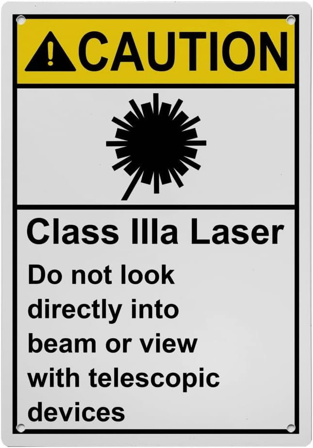 Industrial Caution Sign Laser Sign (Class IIIa Laser Do not look ...