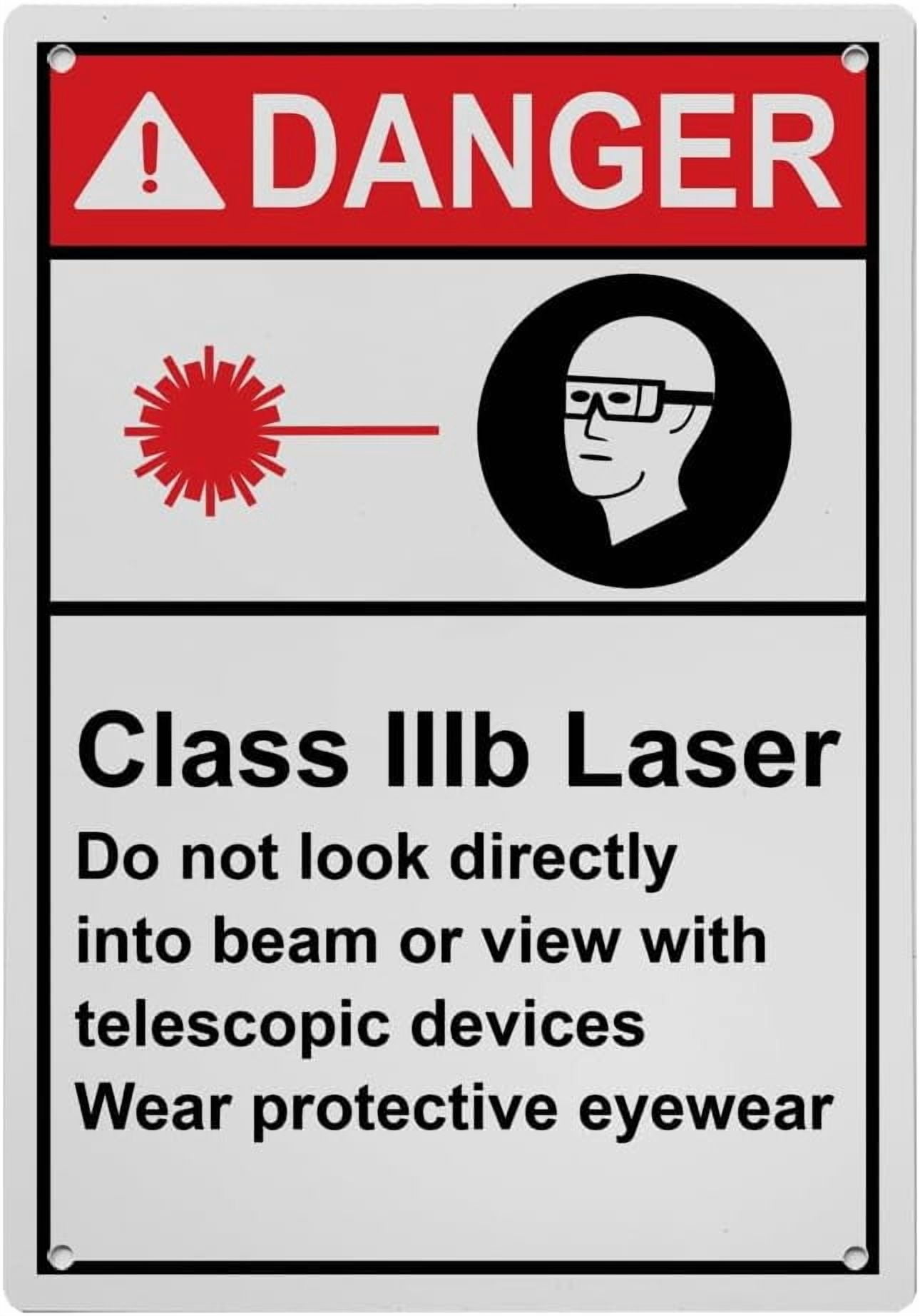 Industrial Caution Sign Laser Sign (Class IIIb Laser Do not look ...