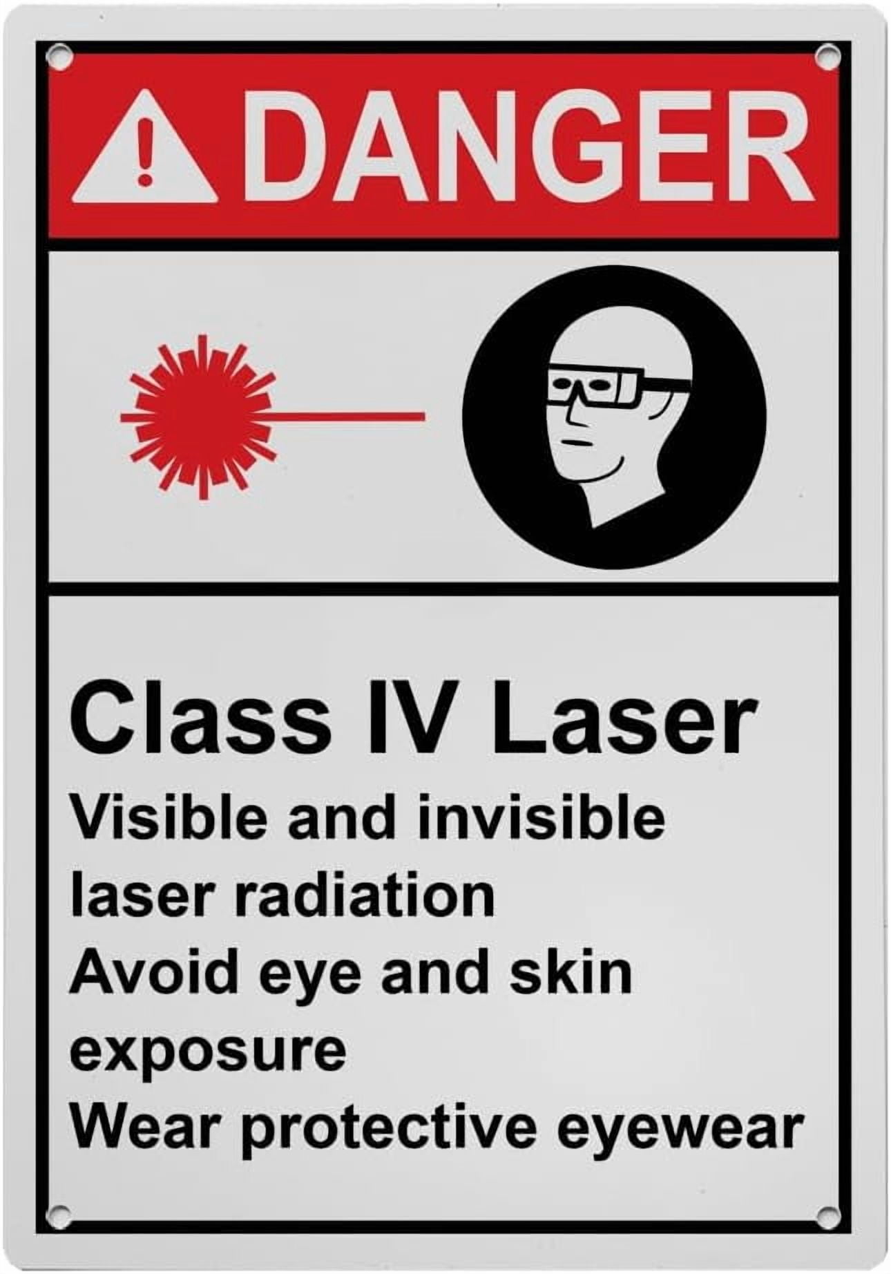 Industrial Caution Sign Laser Sign (Class IV Laser Visible and ...