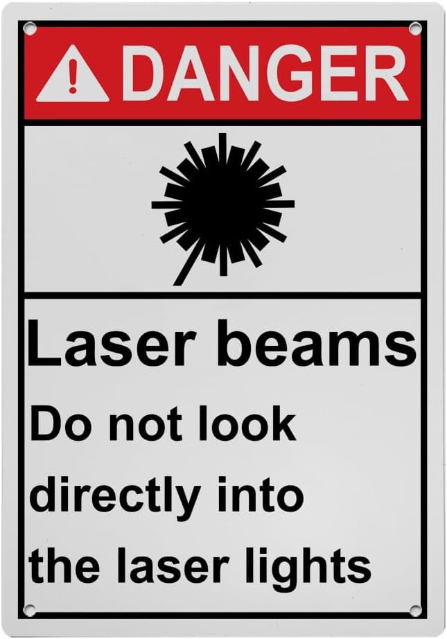 Industrial Caution Sign Laser Sign (Laser beams Do not look directly ...