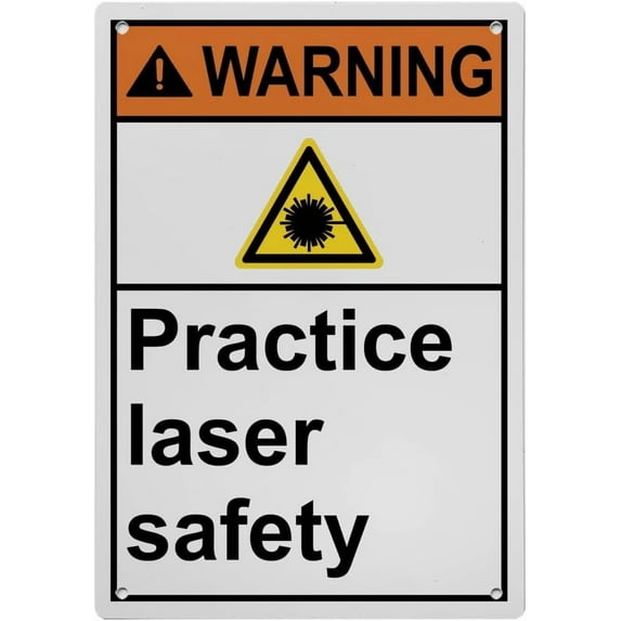 Industrial Caution Sign Laser Sign (Practice laser safety) 8 in" x 12 ...