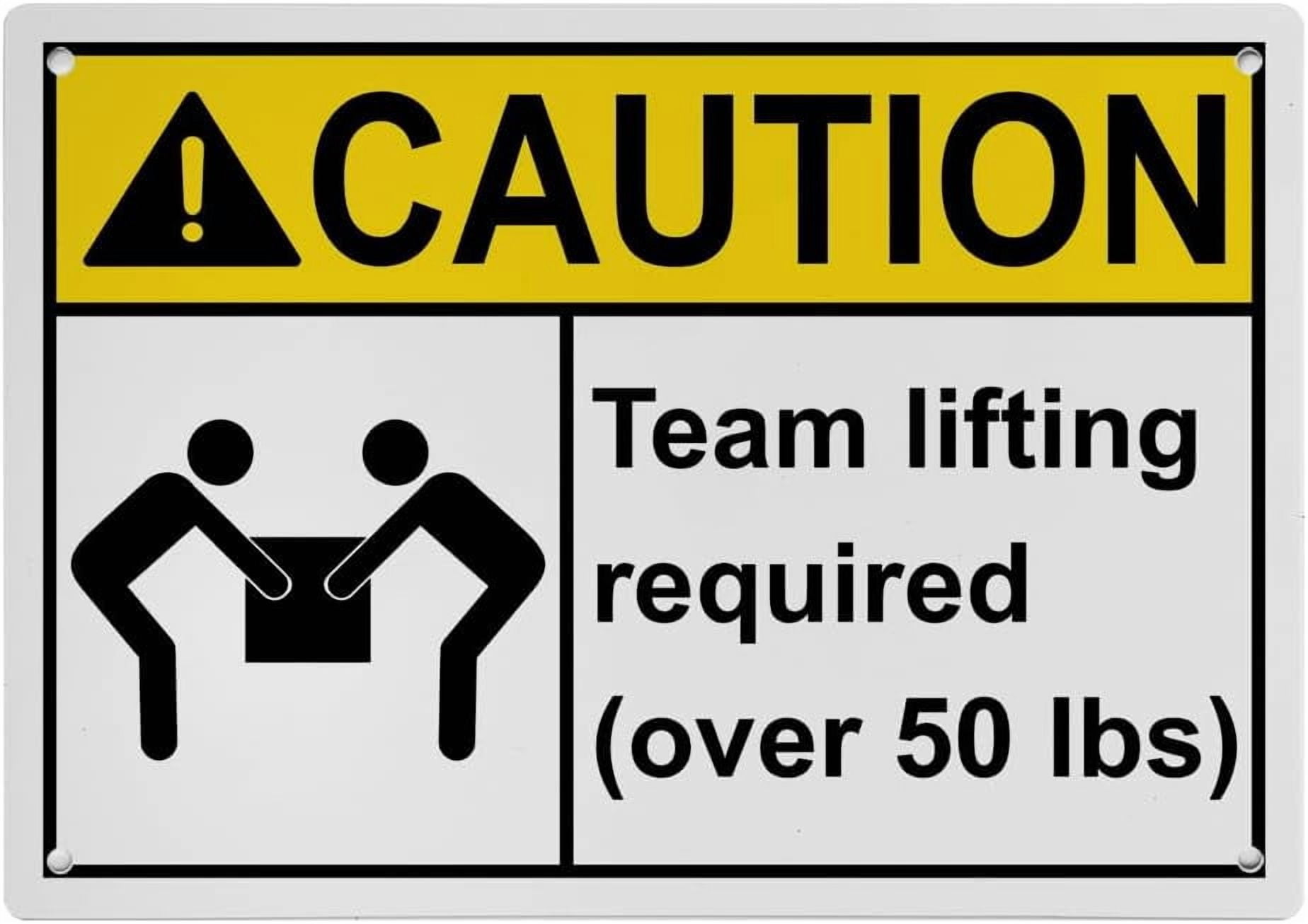 Industrial Caution Sign Lifting Sign (Team lifting required (over 50 ...