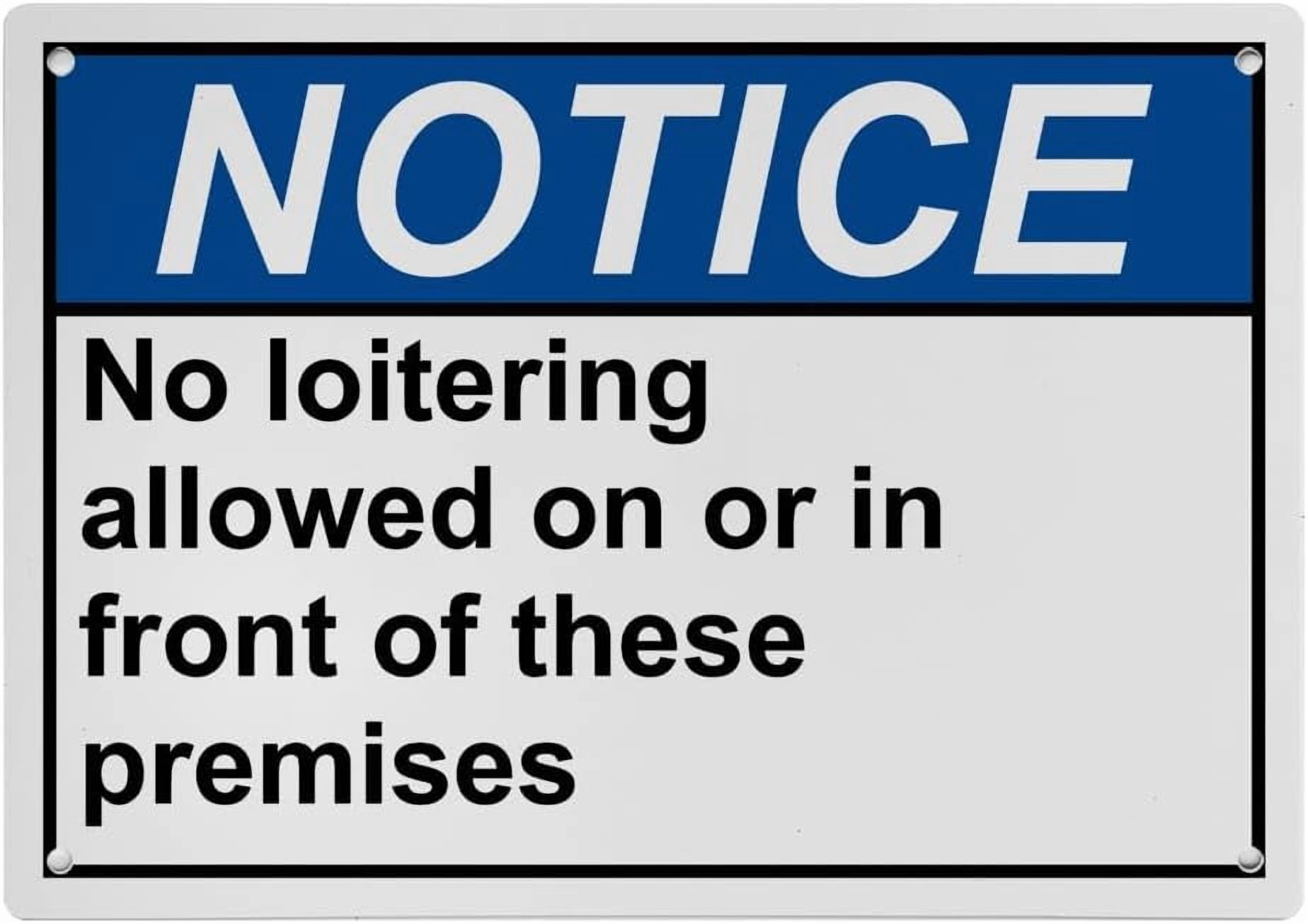 Industrial Caution Sign No Loitering Sign (No loitering allowed on or ...