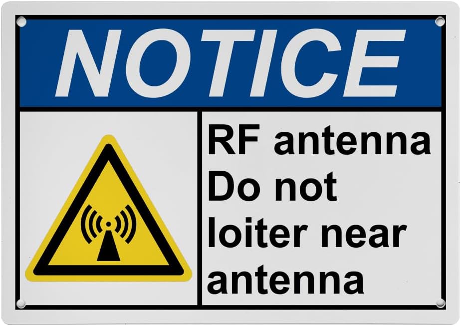 Industrial Caution Sign No Loitering Sign (RF antenna Do not loiter ...