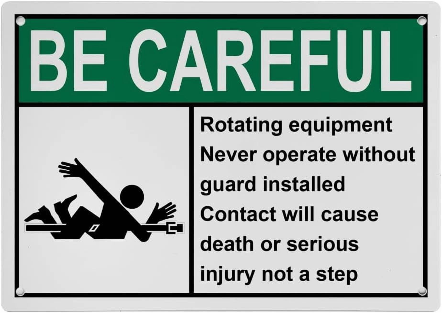 Industrial Caution Sign Machine Safety (Rotating equipment Never ...