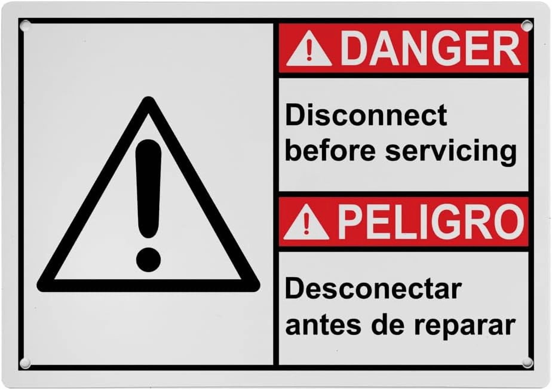 Industrial Caution Sign Machine Safety Sign (Disconnect before ...