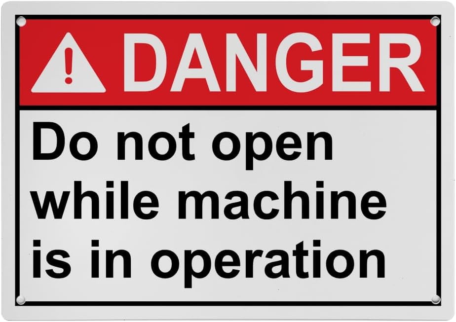 Industrial Caution Sign Machine Safety Sign (Do not open while machine ...
