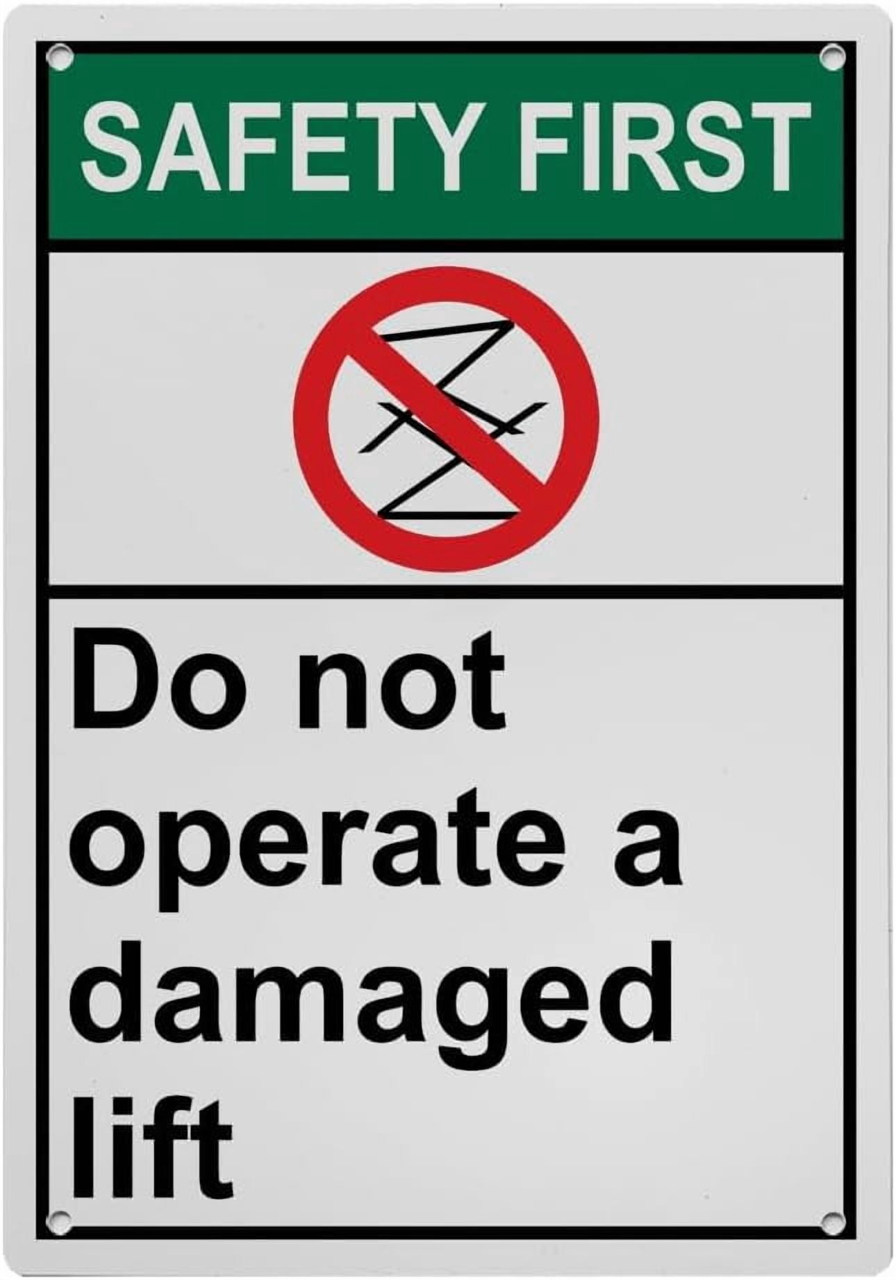 Industrial Caution Sign Machine Safety Sign (Do not operate a damaged ...