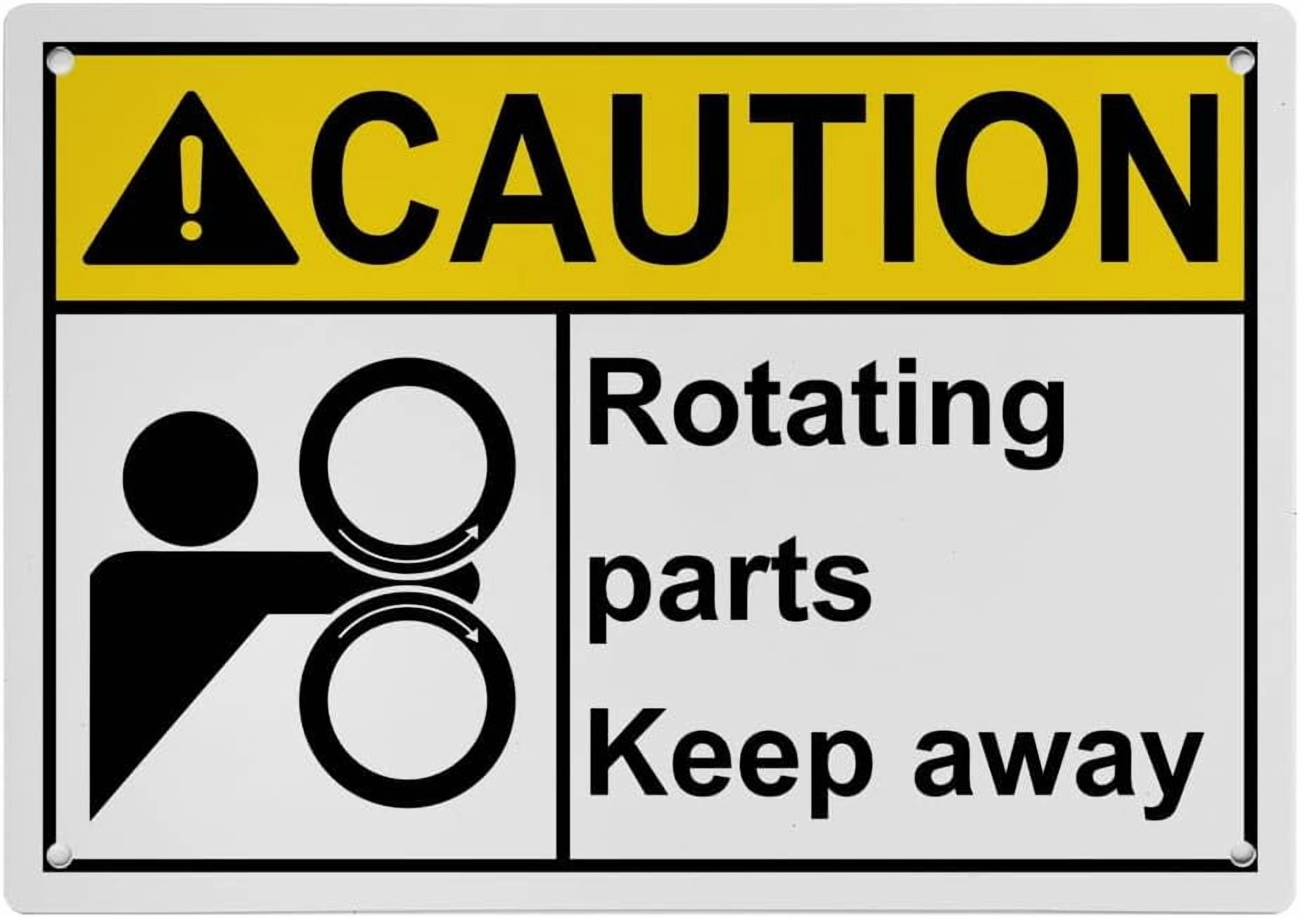 Industrial Caution Sign Machine Safety Sign (Rotating parts Keep away ...