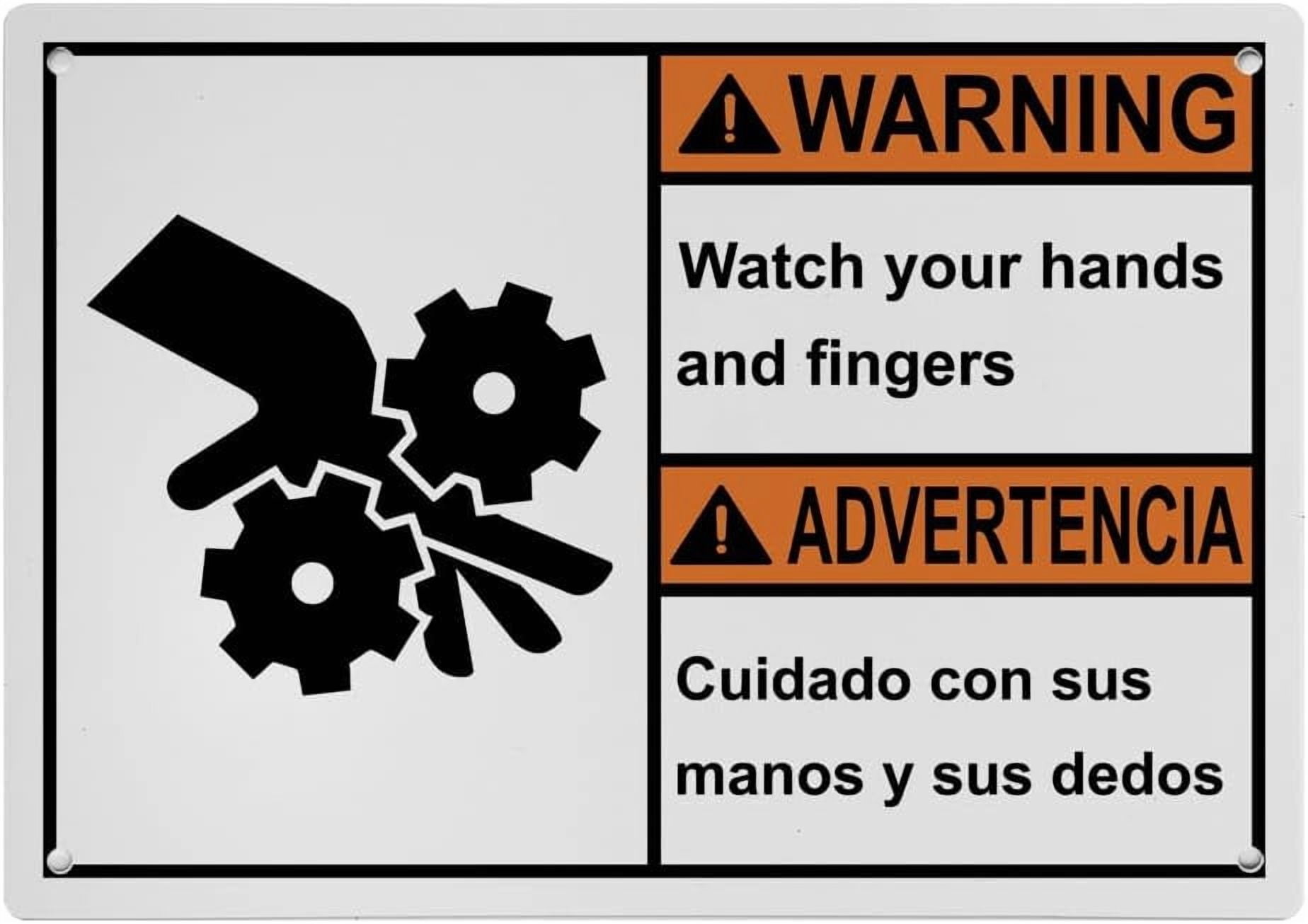 Industrial Caution Sign Machine Safety Sign (Watch your hands and ...