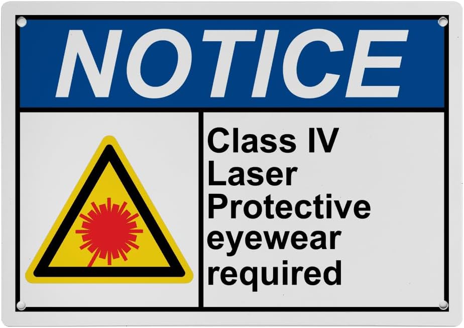 Industrial Caution Sign PPE Eye Sign (Class IV Laser Protective eyewear ...