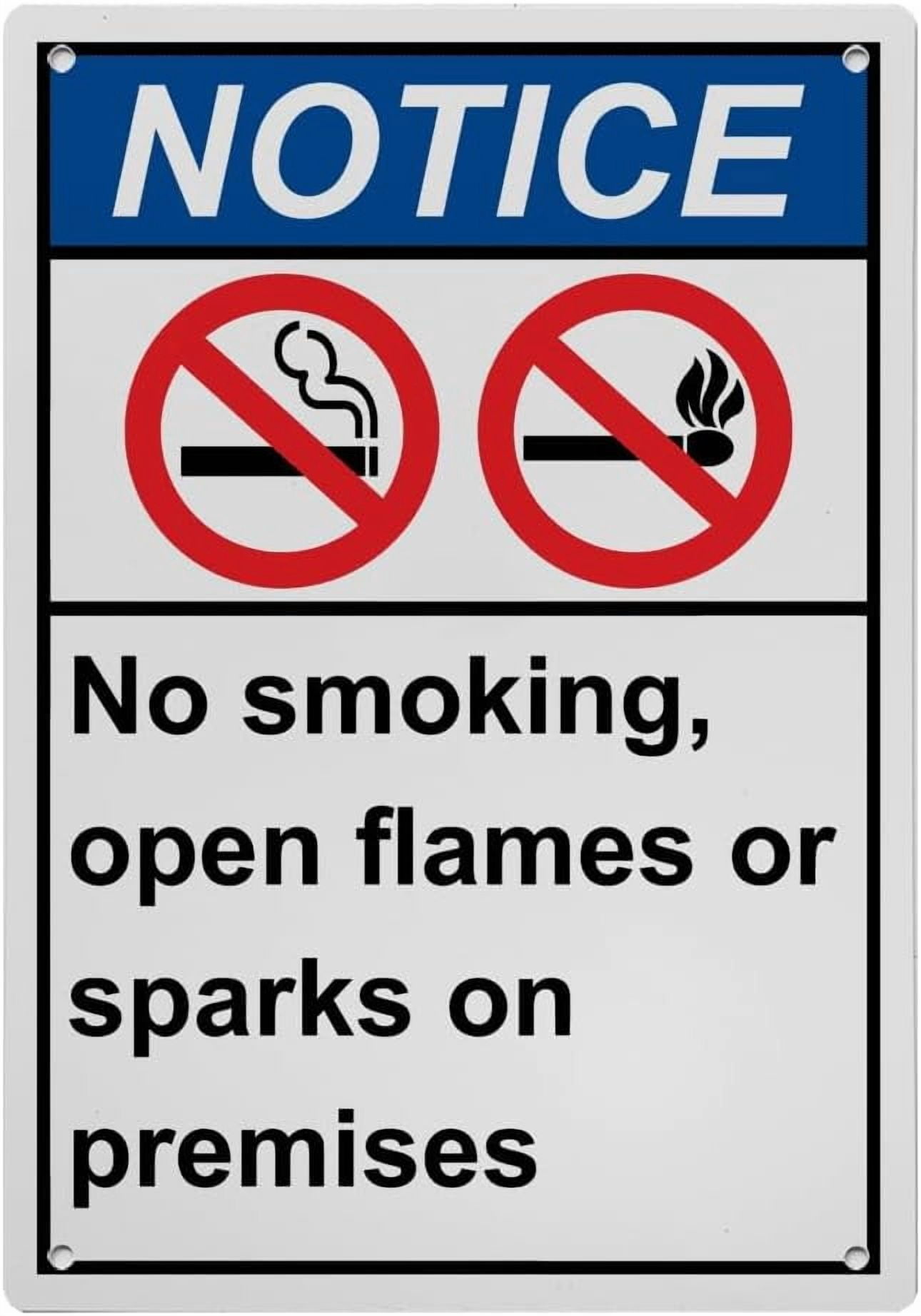Industrial Caution Sign No Smoking Area Sign (No smoking, open flames ...