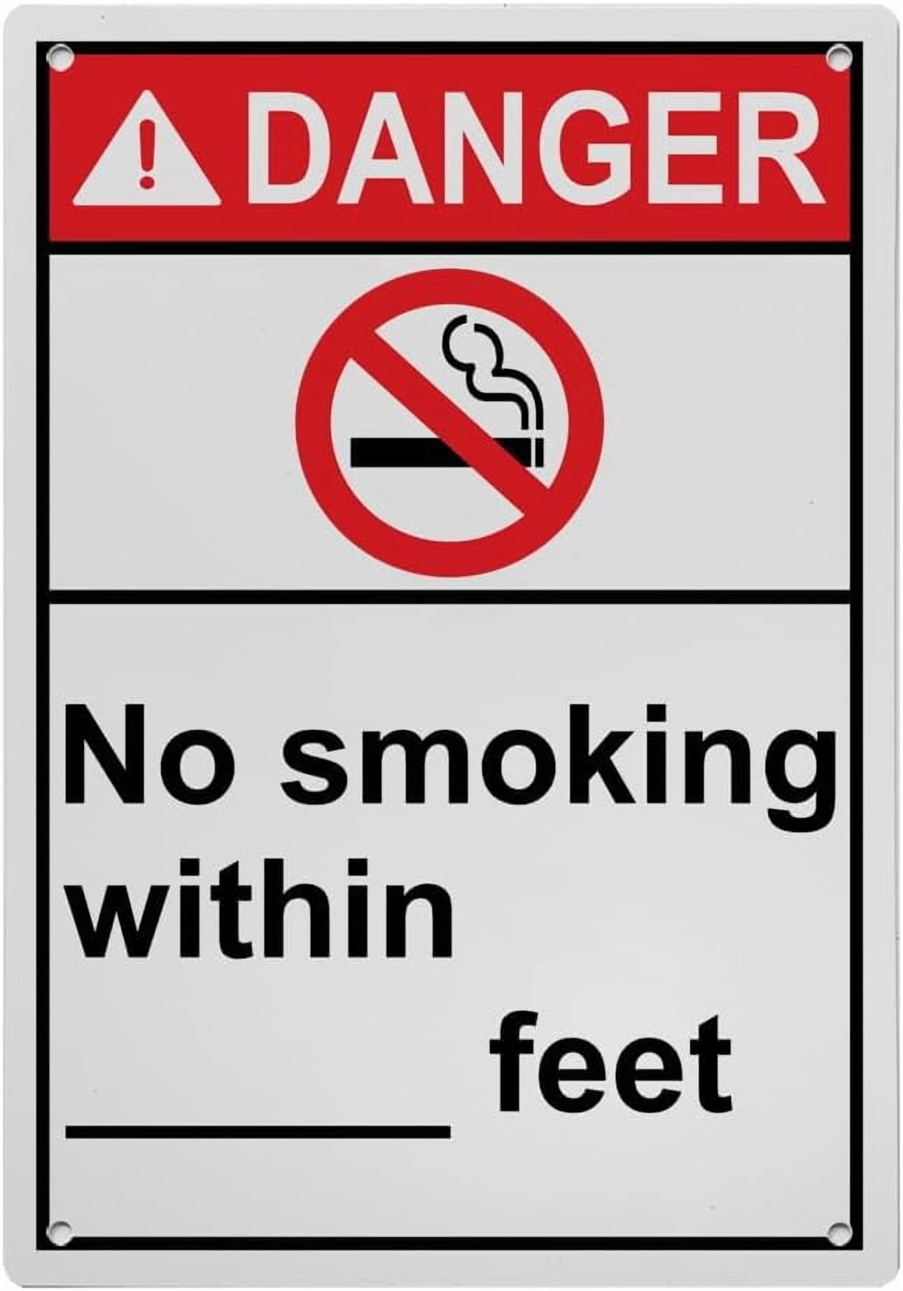 Industrial Caution Sign No Smoking Area Sign (No smoking within feet) 8 ...