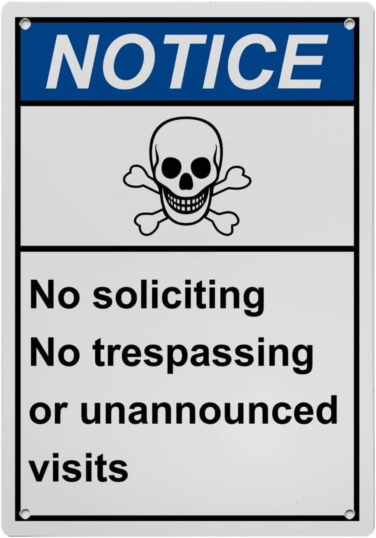 Industrial Caution Sign No Solicitation Sign (No soliciting No ...