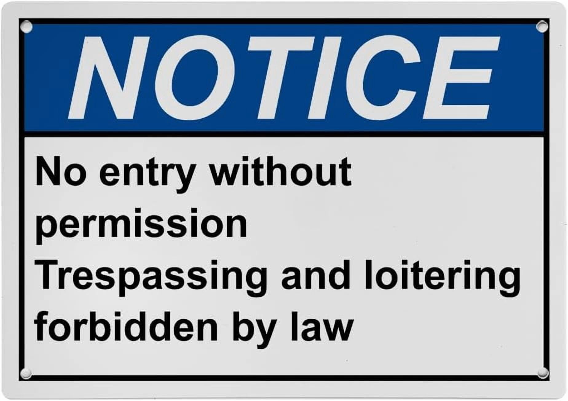 Industrial Caution Sign No Trespassing Sign (No entry without ...