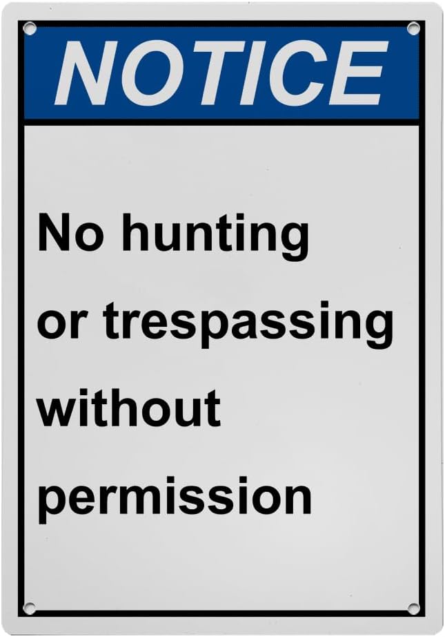 Industrial Caution Sign No Trespassing Sign (No hunting or trespassing ...