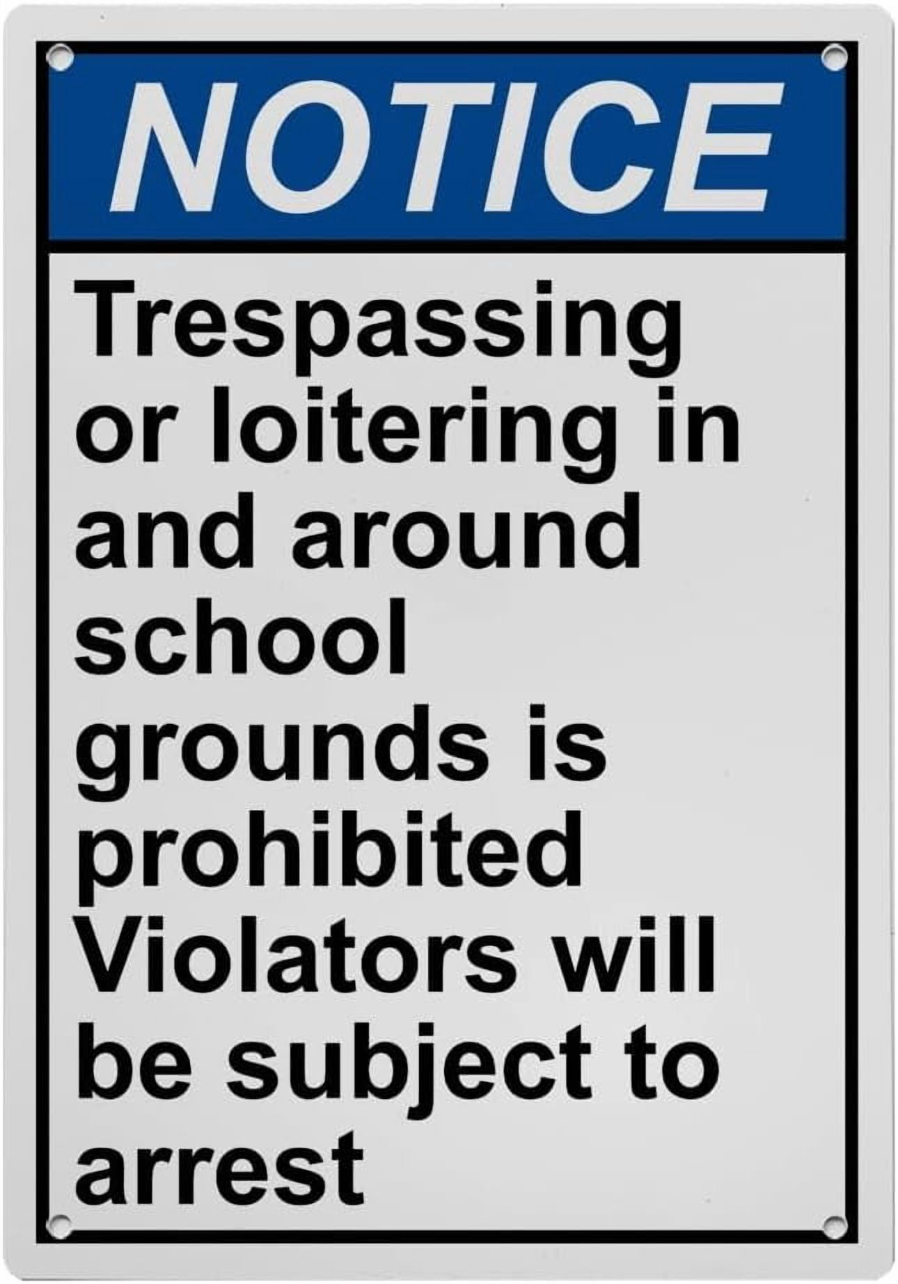Industrial Caution Sign No Trespassing Sign (Trespassing or loitering ...
