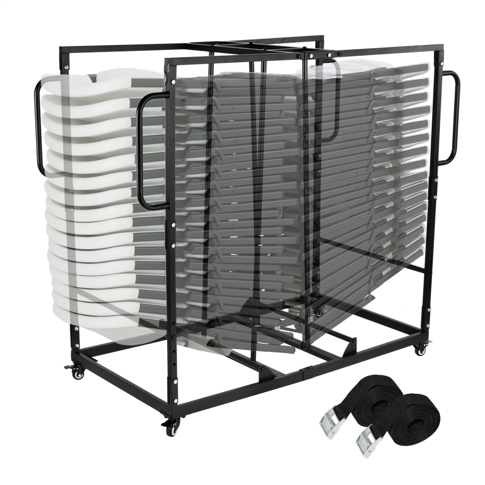 Industrial Chair Transport Cart 40-Chair Capacity, All-Terrain Swivel ...