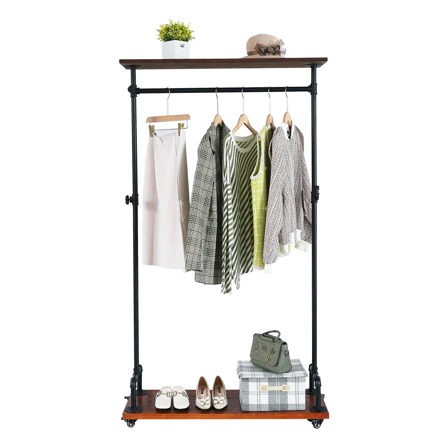 Industrial Clothing Rack, Rolling Rack with Wheels, Garment Rack for ...