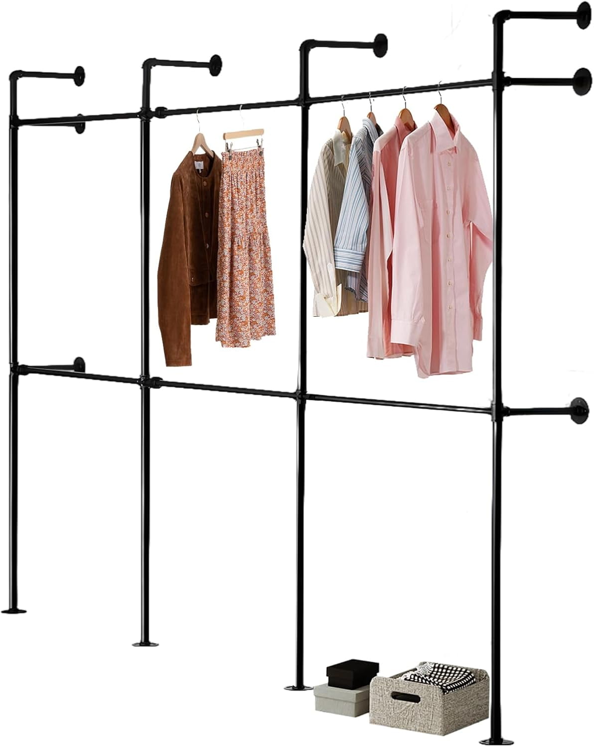 Industrial Clothing Racks Garment Racks ，Wall Mounted Closet Rods ...